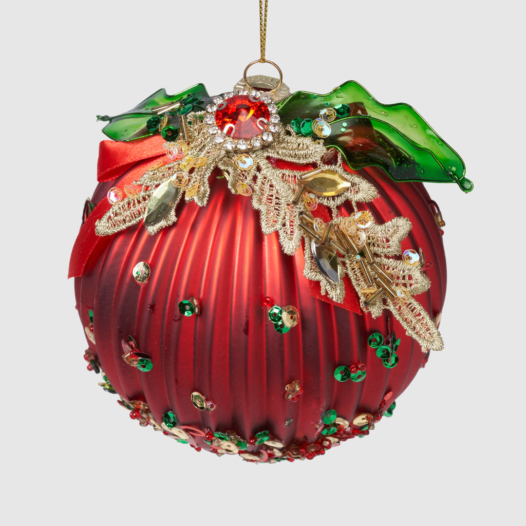 Gilded Holly Ball Ornament – Inspired by the Banquet Hall – Biltmore Shop
