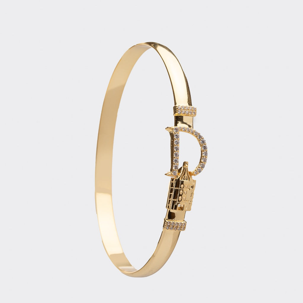 CRISLU Sparking Initial D Bangle - 18k Yellow Gold – Biltmore Shop